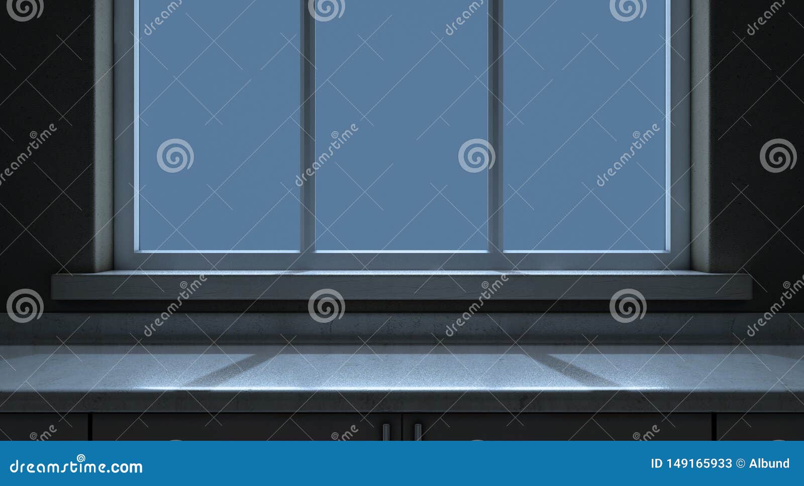 Kitchen Countertop Night stock illustration. Illustration of sill ...