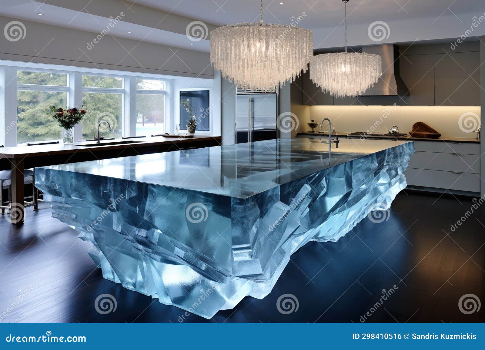 Kitchen Countertops Made of Crystal. Generative AI Stock Illustration ...