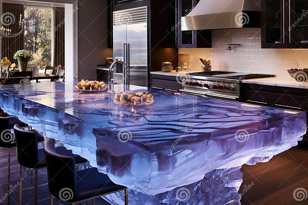 Kitchen Countertops Made of Crystal. Generative AI Stock Illustration ...