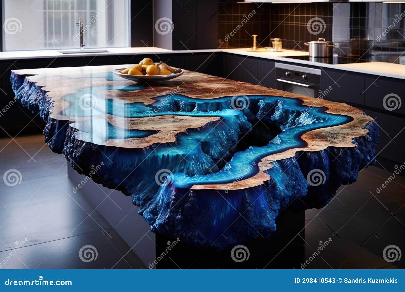 Kitchen Countertops Made of Geode. Generative AI Stock Illustration ...