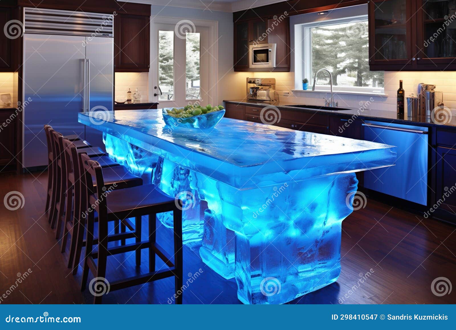 Kitchen Countertops Made of Ice. Generative AI Stock Illustration ...