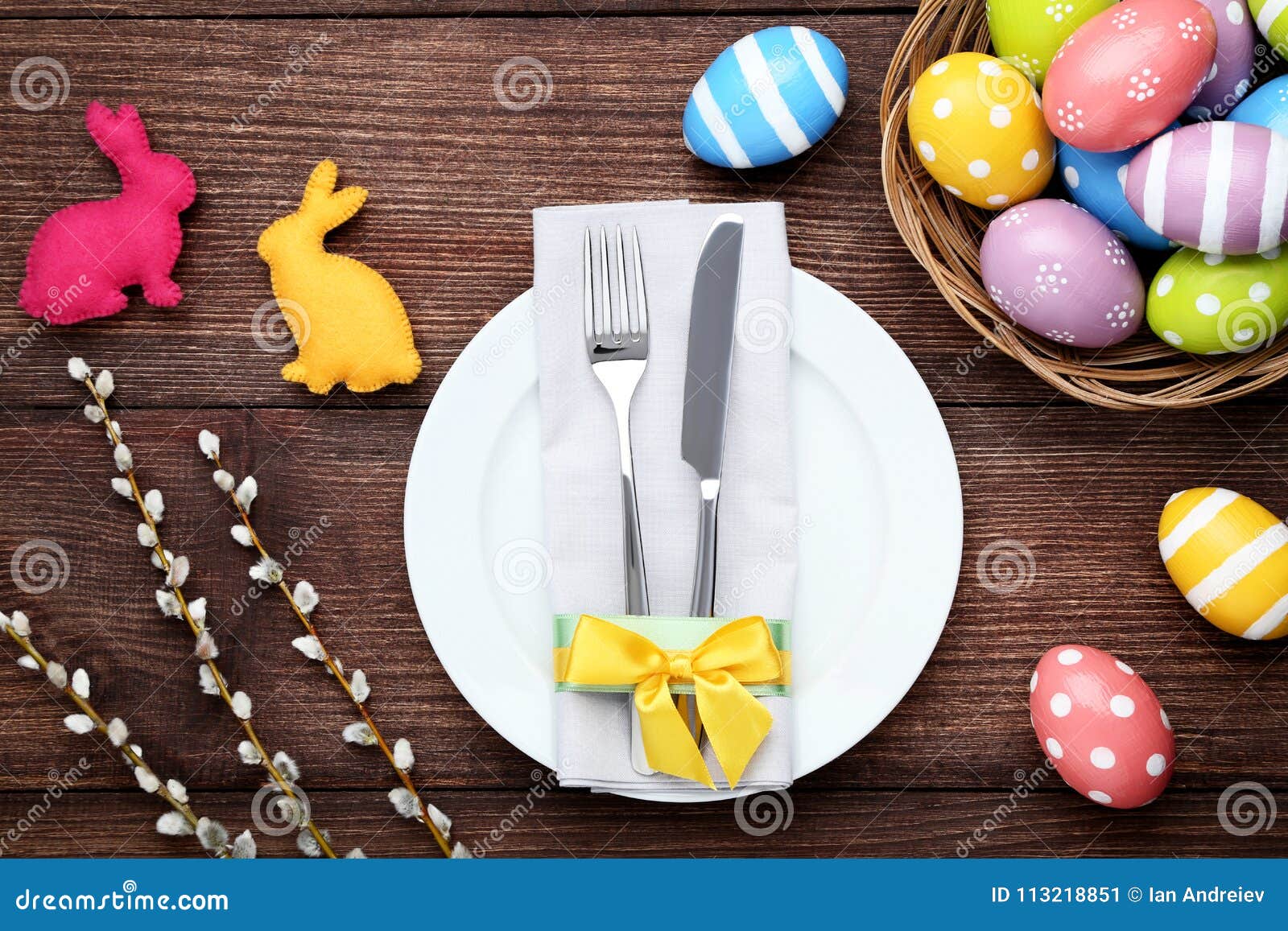 Kitchen Cutlery with Easter Eggs Stock Image - Image of celebrate ...