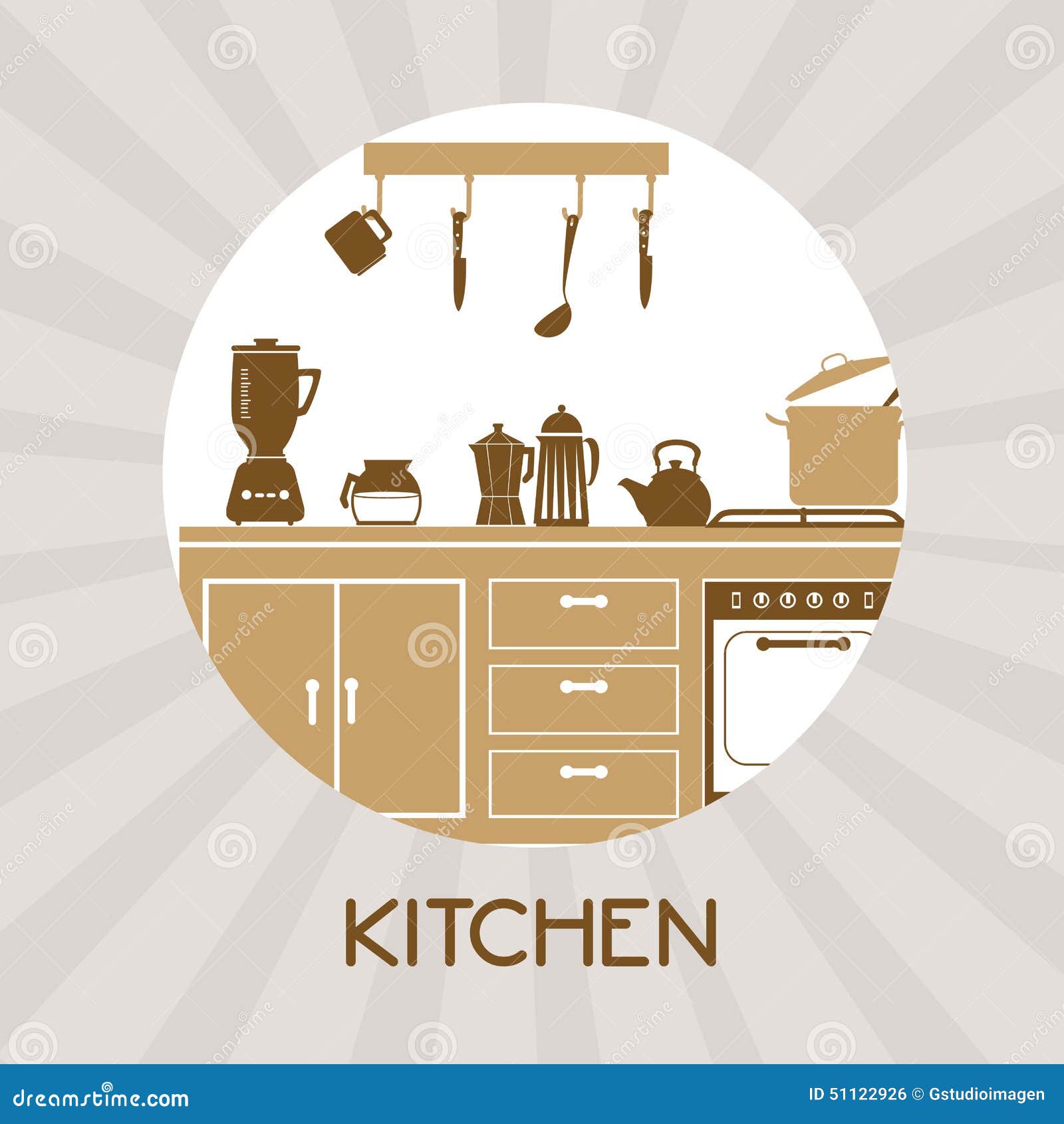 Kitchen Design, Vector Illustration. Stock Vector - Illustration of ...