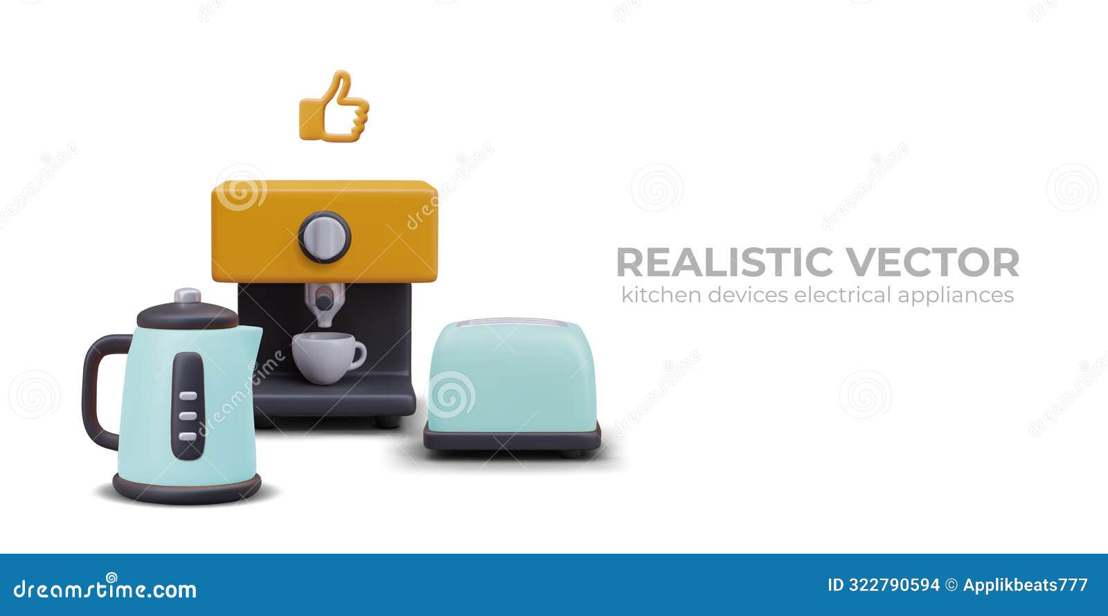 Kitchen Devices Electrical Appliance Composition. Realistic Electrical ...
