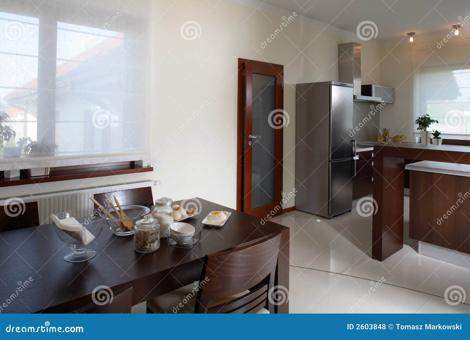 Kitchen and Dining Room stock photo. Image of tabletop - 2603848