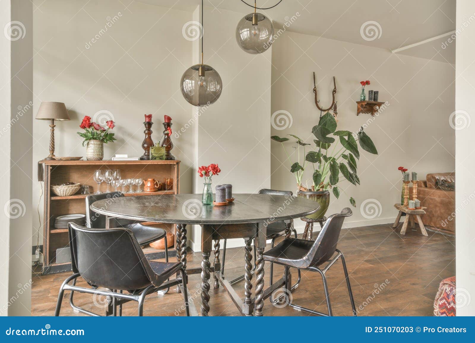 Kitchen and Dining Zone in Studio Apartment Stock Image - Image of ...