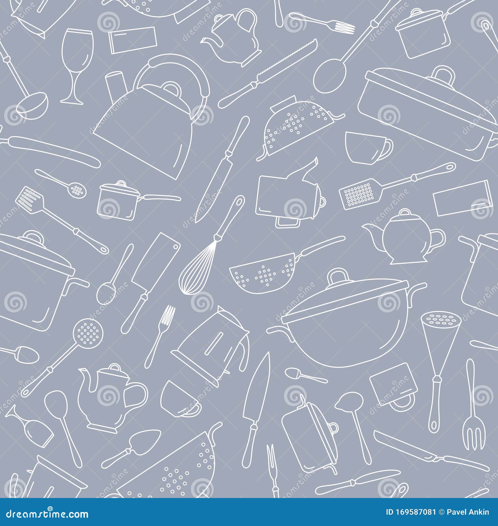 Kitchen Dinnerware Background 02 Stock Vector - Illustration of kettle ...