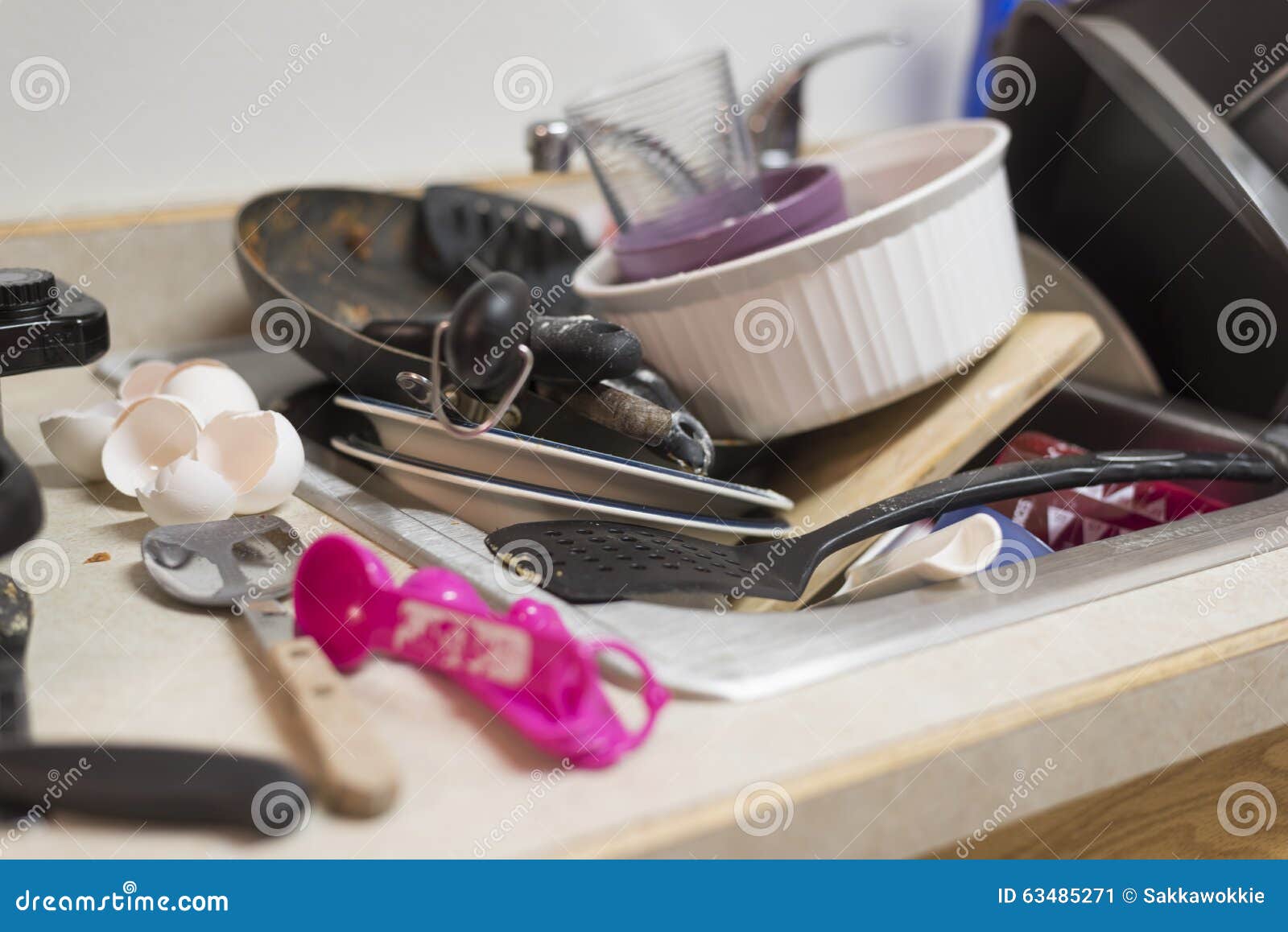 Kitchen Disaster after Baking Stock Image - Image of stress, chore ...