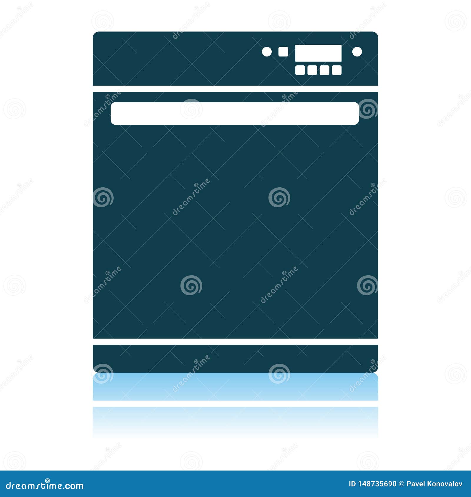 Kitchen Dishwasher Machine Icon Stock Vector - Illustration of machine ...