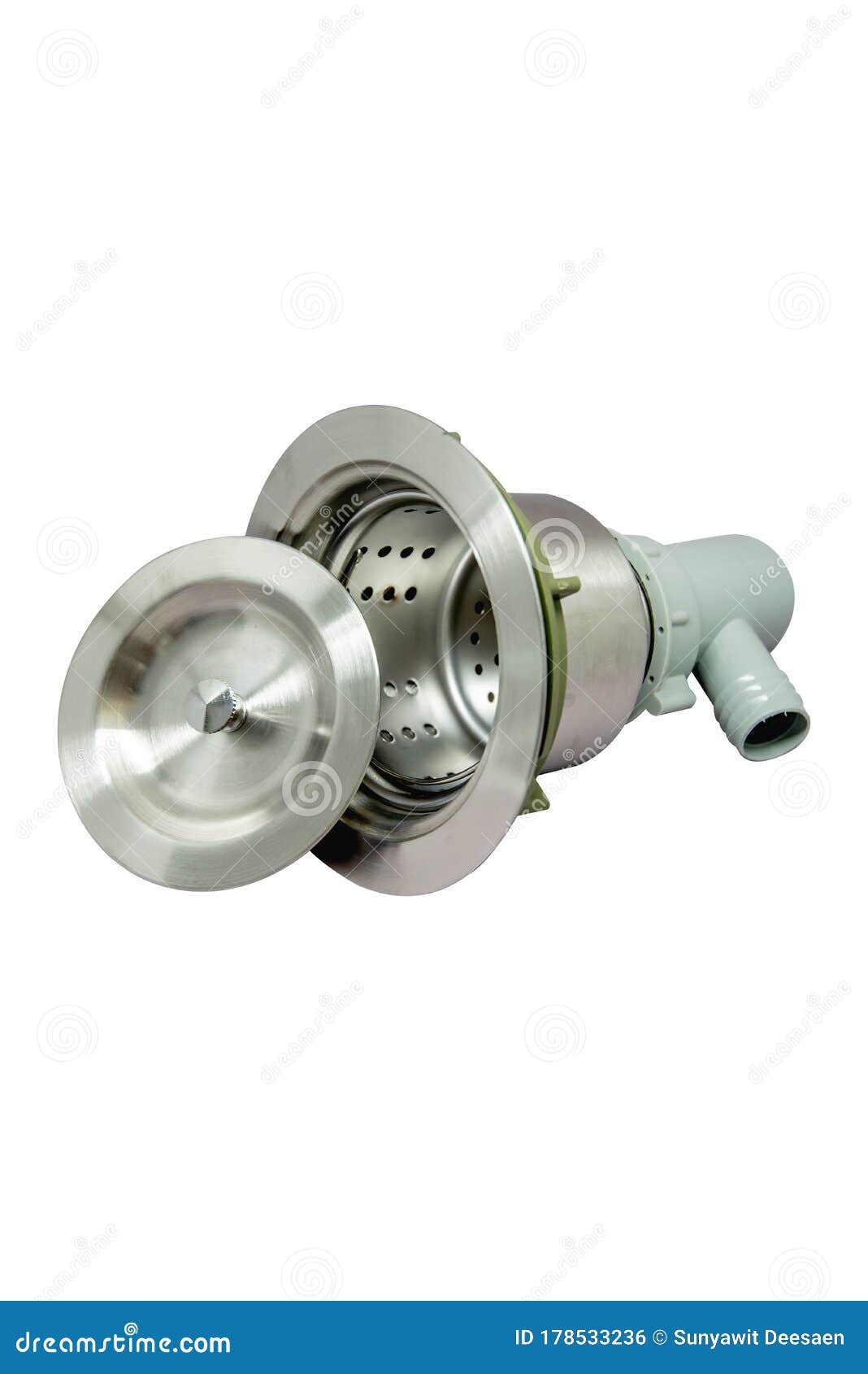 Kitchen Drain Isolated on White Background Stock Photo - Image of ...