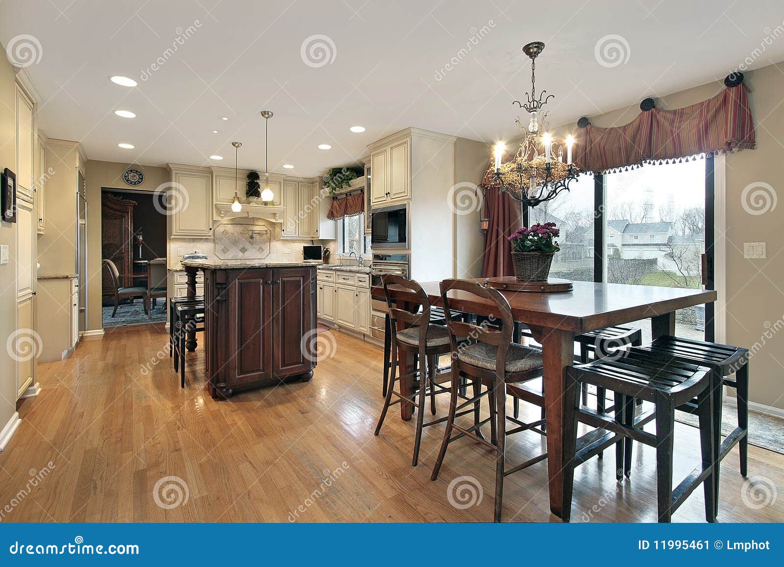 Kitchen with eating area stock image. Image of interior - 11995461