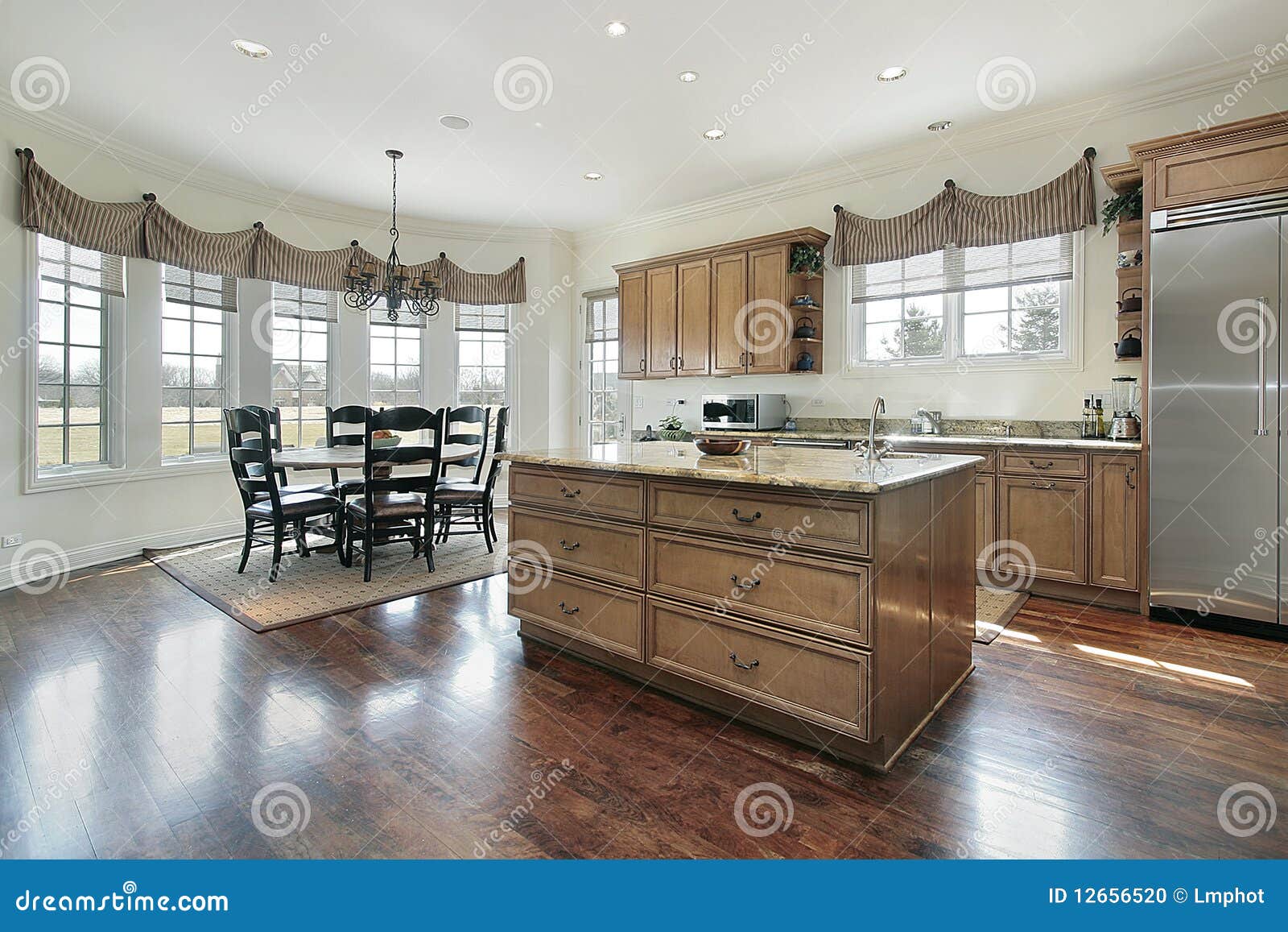 Kitchen with eating area stock photo. Image of decor - 12656520