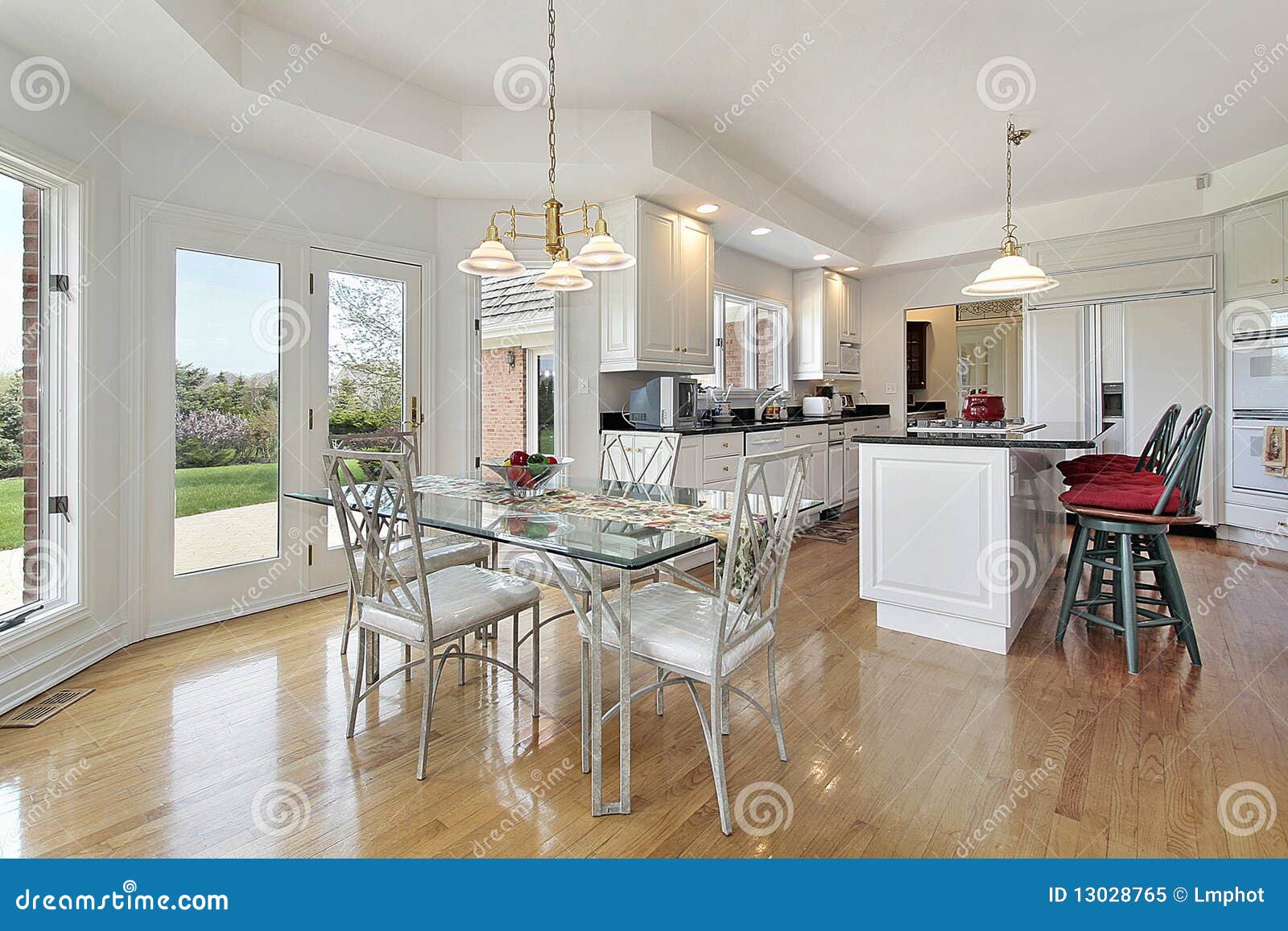 Kitchen with eating area stock image. Image of architecture - 13028765