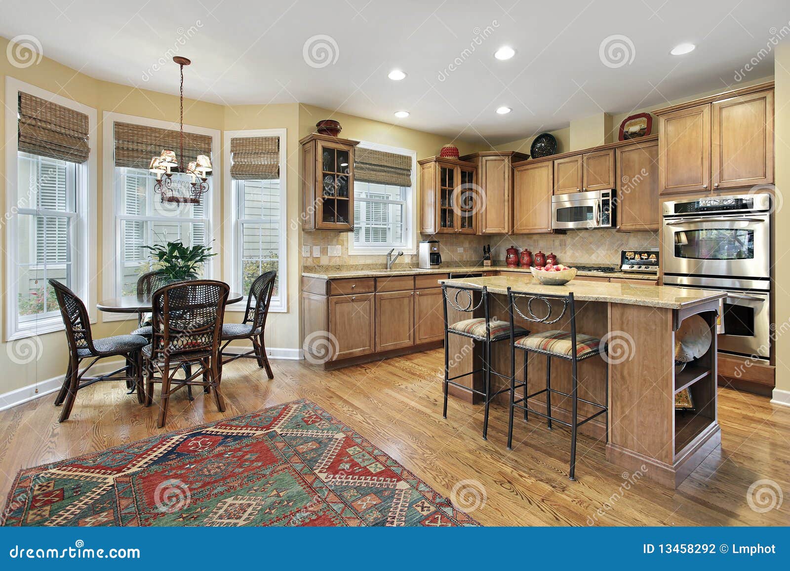 Kitchen with eating area stock photo. Image of dwelling - 13458292