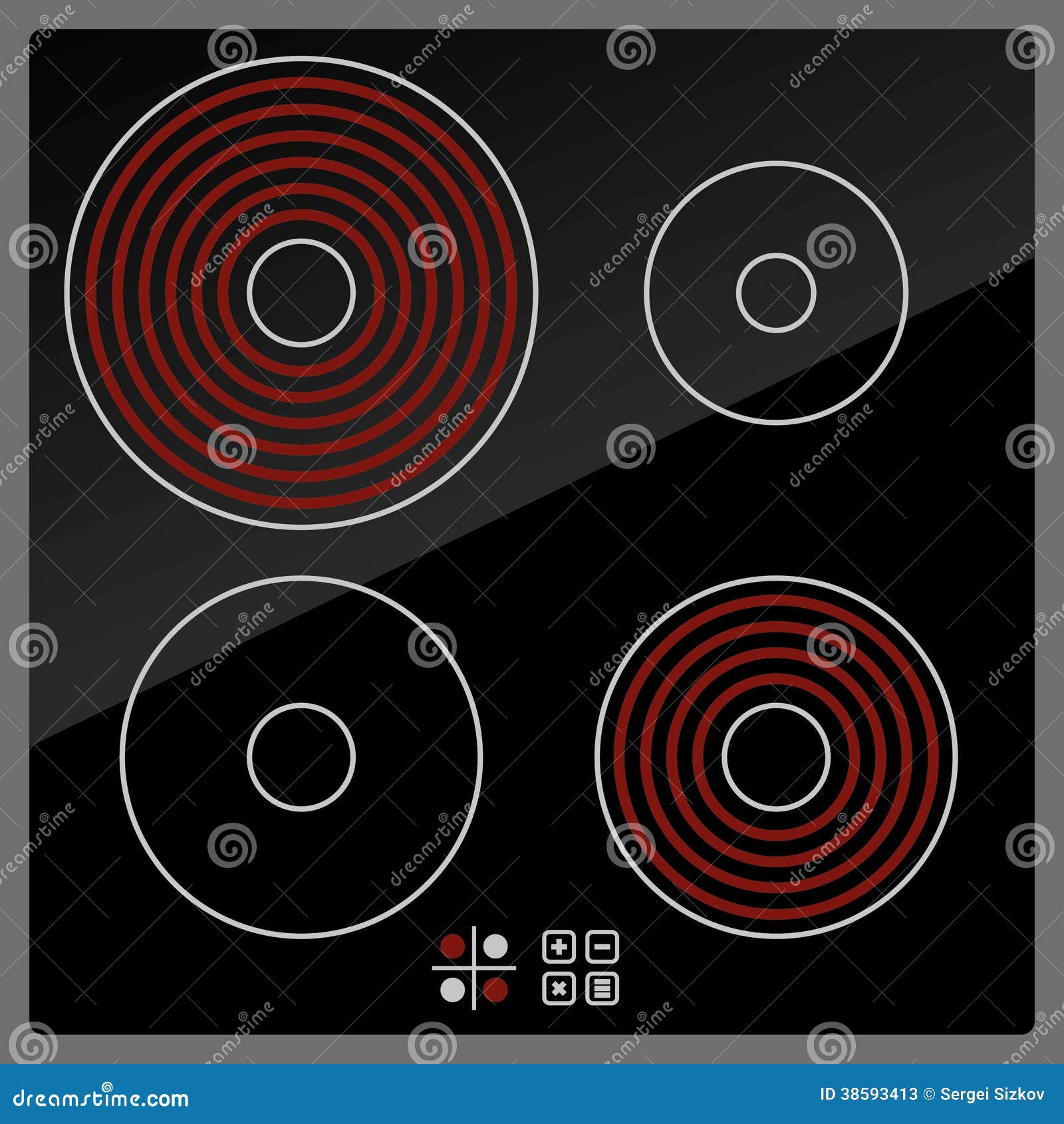 Kitchen Electric Hob with Ceramic Surface and Stock Vector ...