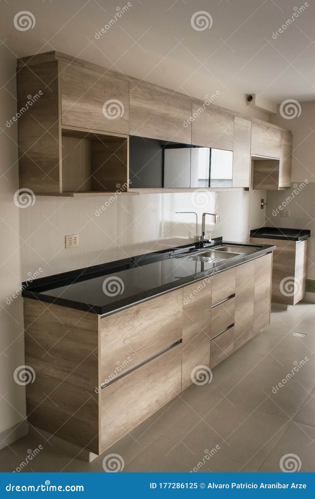 Kitchen Empty Cabinets Dishwasher Stock Image - Image of empty, kitchen ...