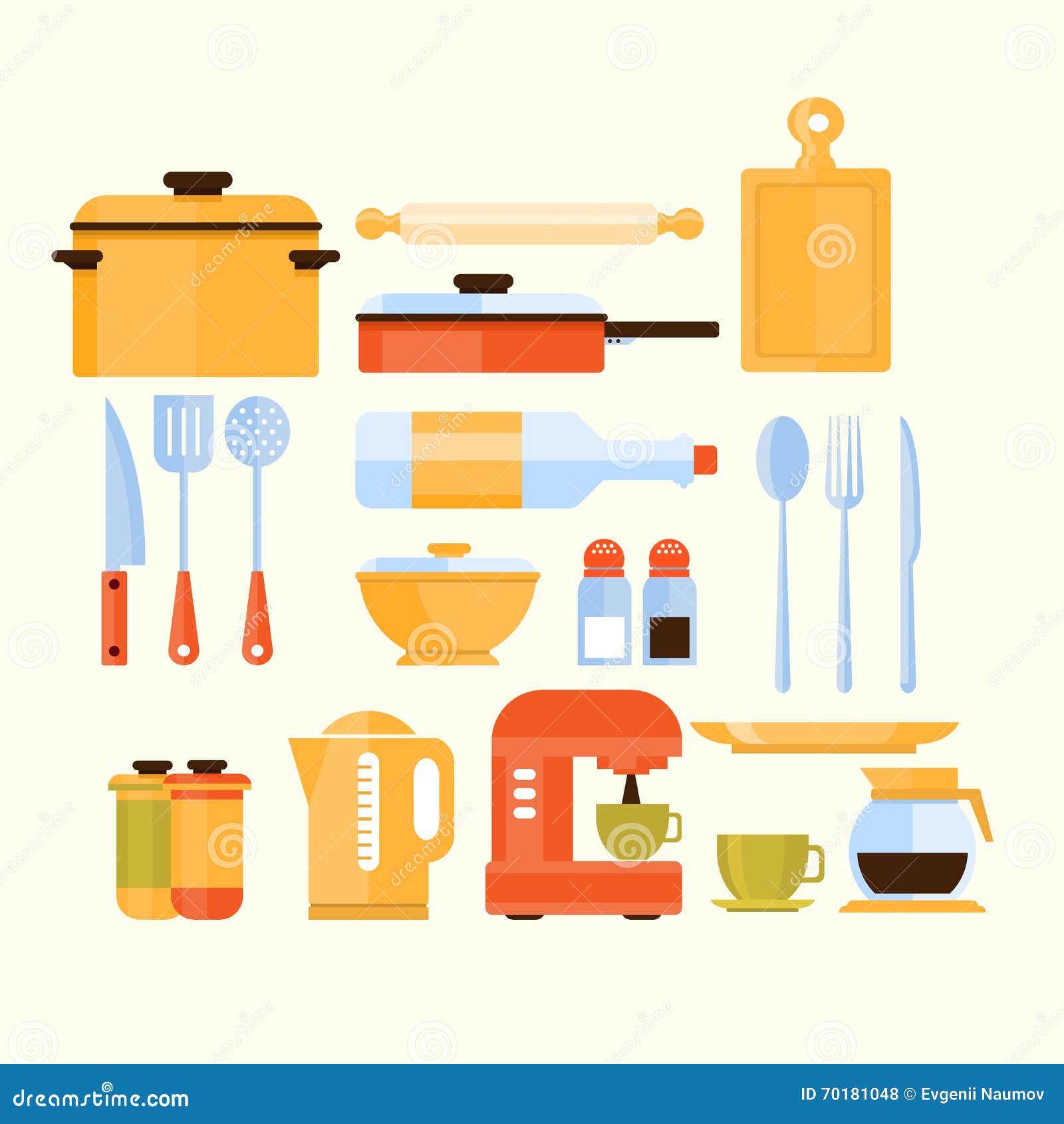 Kitchen Equipment Collection of Icons Stock Vector - Illustration of ...