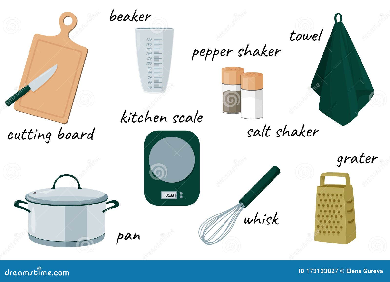 Kitchen Equipment Collection. Set of Vector Objects for Cooking Stock ...