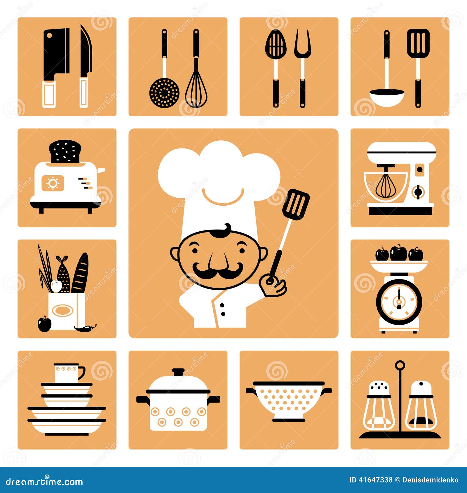 Kitchen equipment. stock vector. Illustration of collection - 41647338