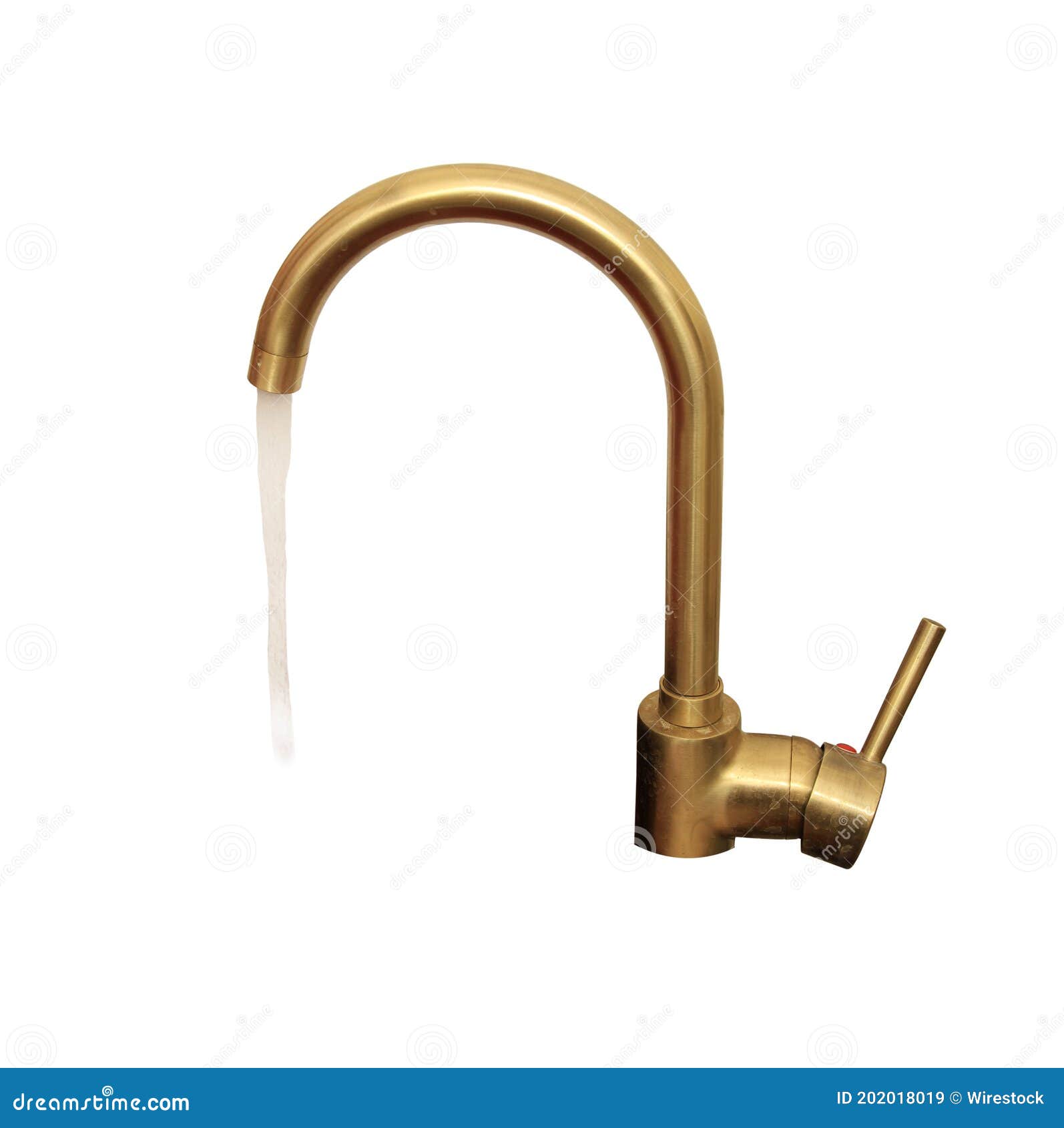 Kitchen Faucet with Flowing Water Isolated on White Background Stock ...