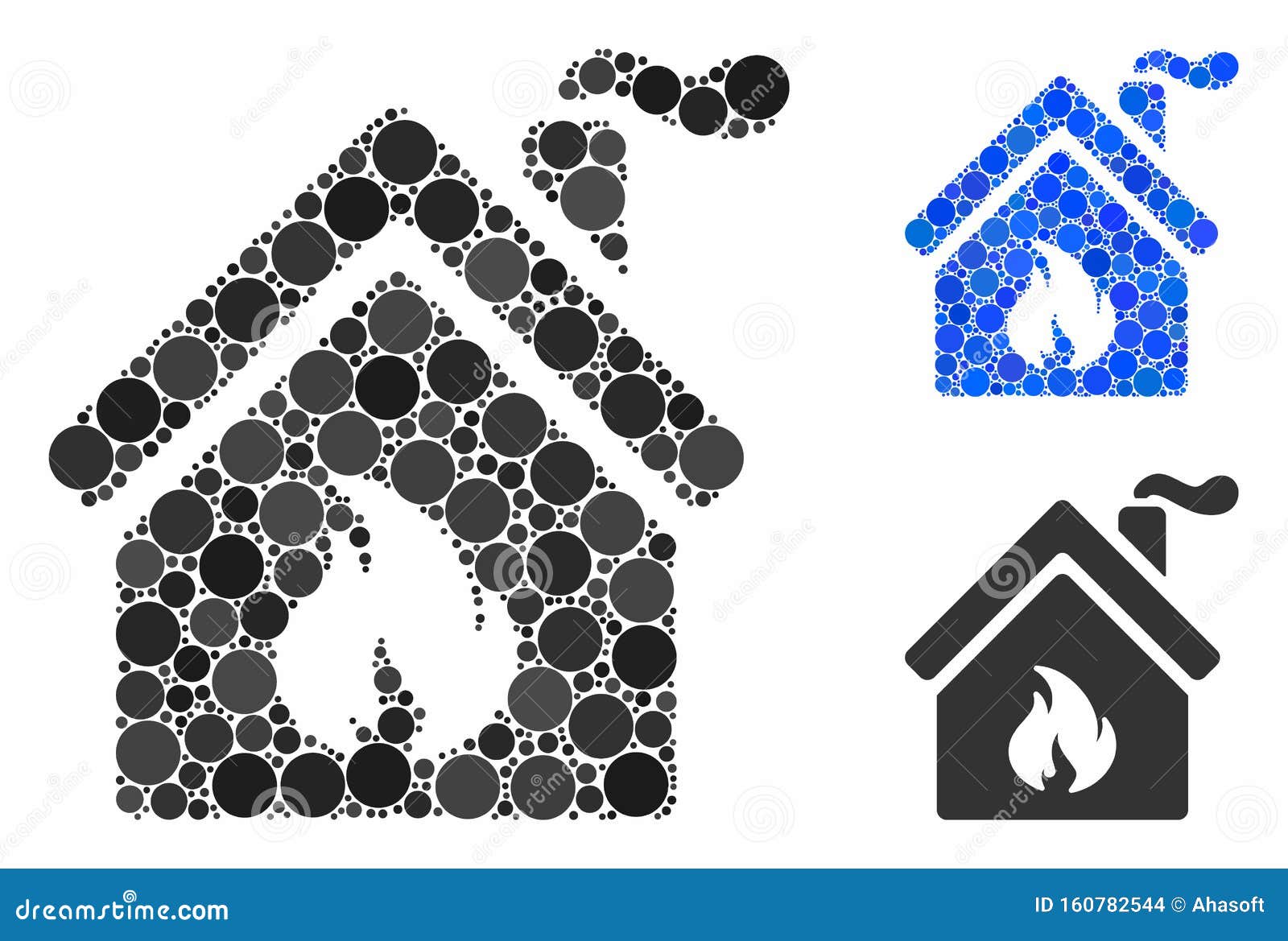 Kitchen Fire Composition Icon of Circles Stock Vector - Illustration of ...