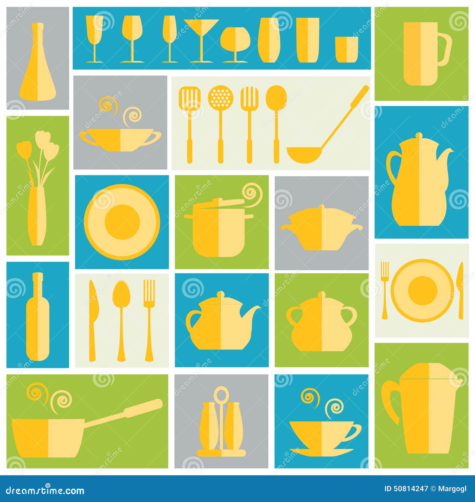 Kitchen flat icon. stock vector. Illustration of kitchenware - 50814247