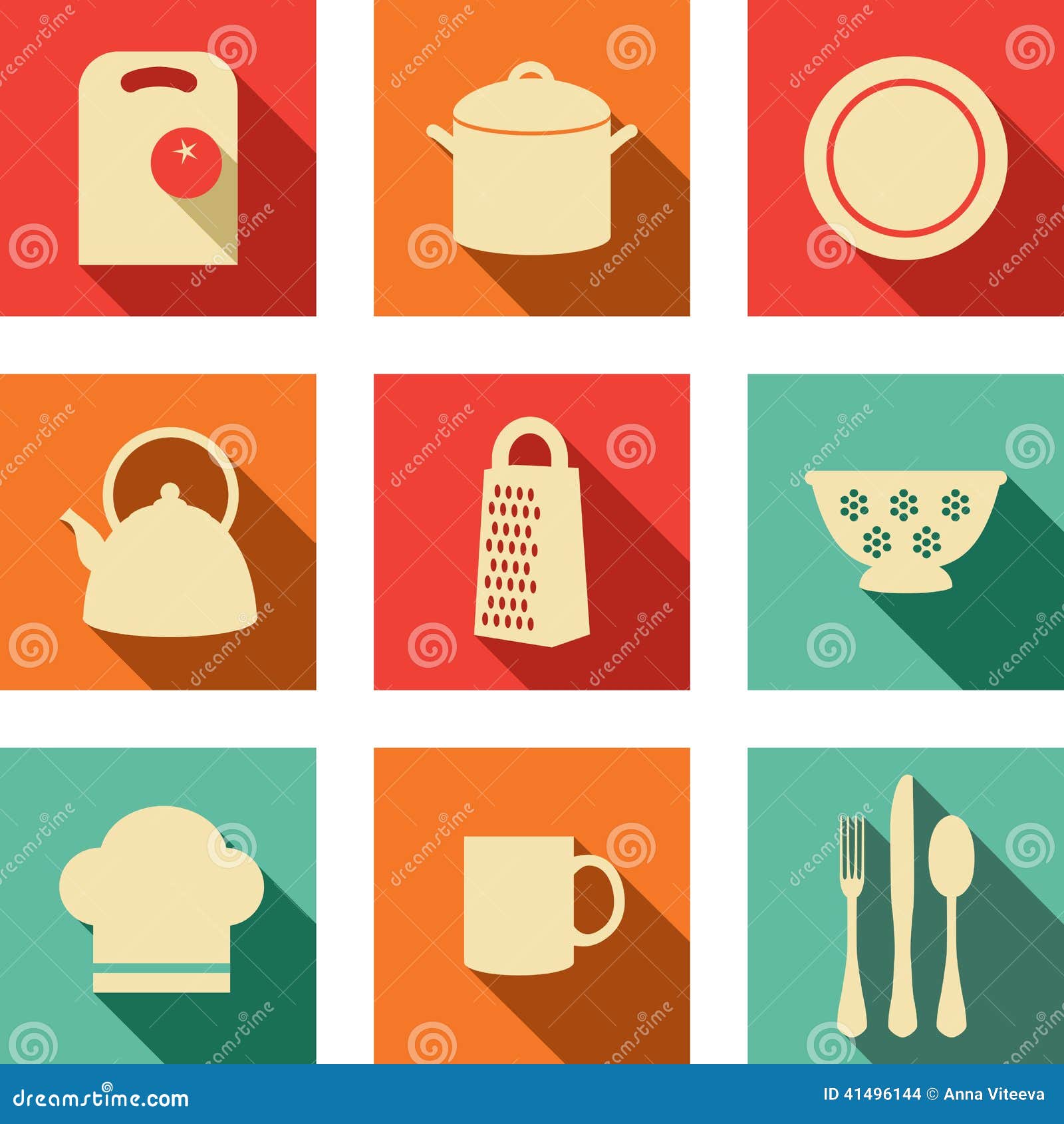 Kitchen flat icons stock vector. Illustration of appliance - 41496144