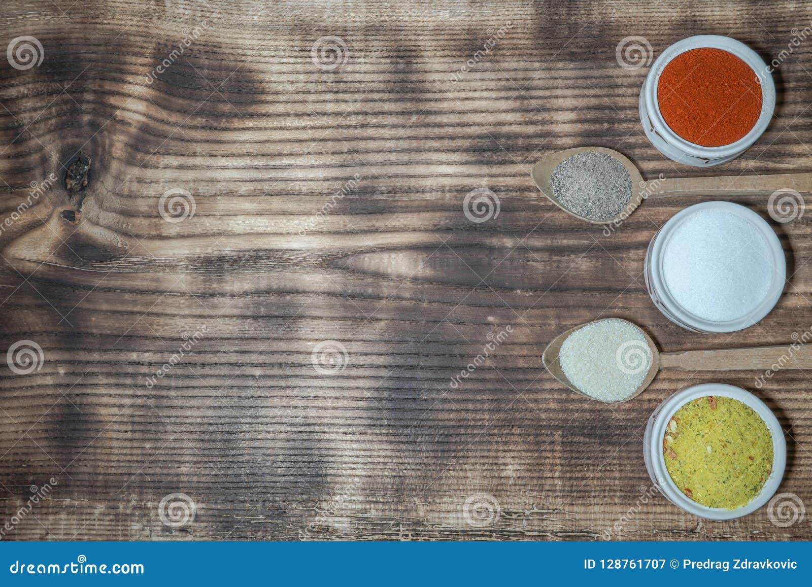 Kitchen Flavoring in Bowls on the Table Stock Image - Image of food ...