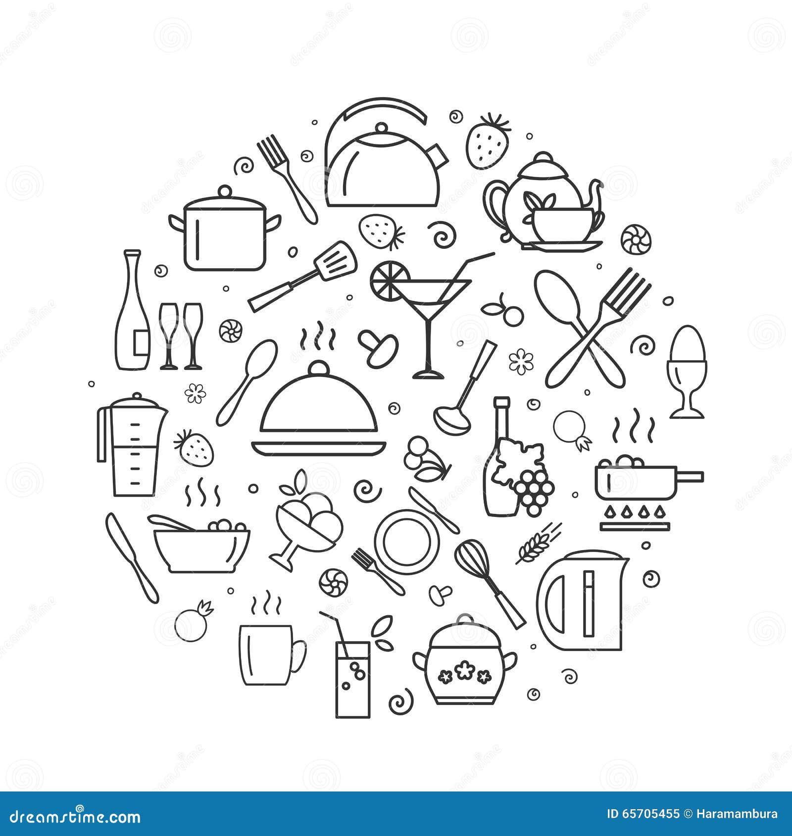 Kitchen, food stock vector. Illustration of juice, dining - 65705455