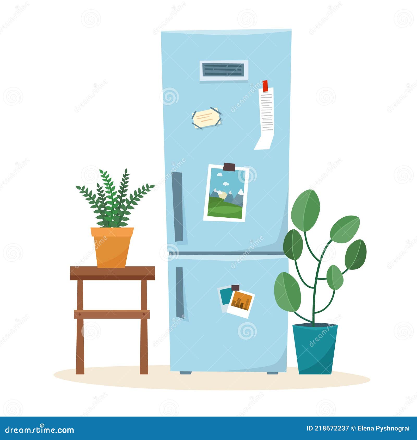 Kitchen Fridge. Open Refrigerator with Food Stock Vector - Illustration ...