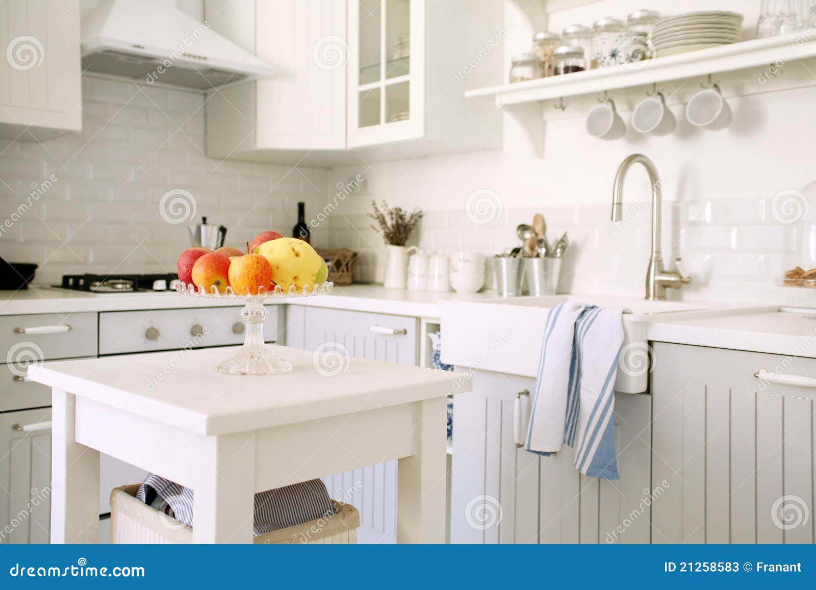 Kitchen with fruits stock image. Image of romantic, shabby - 21258583