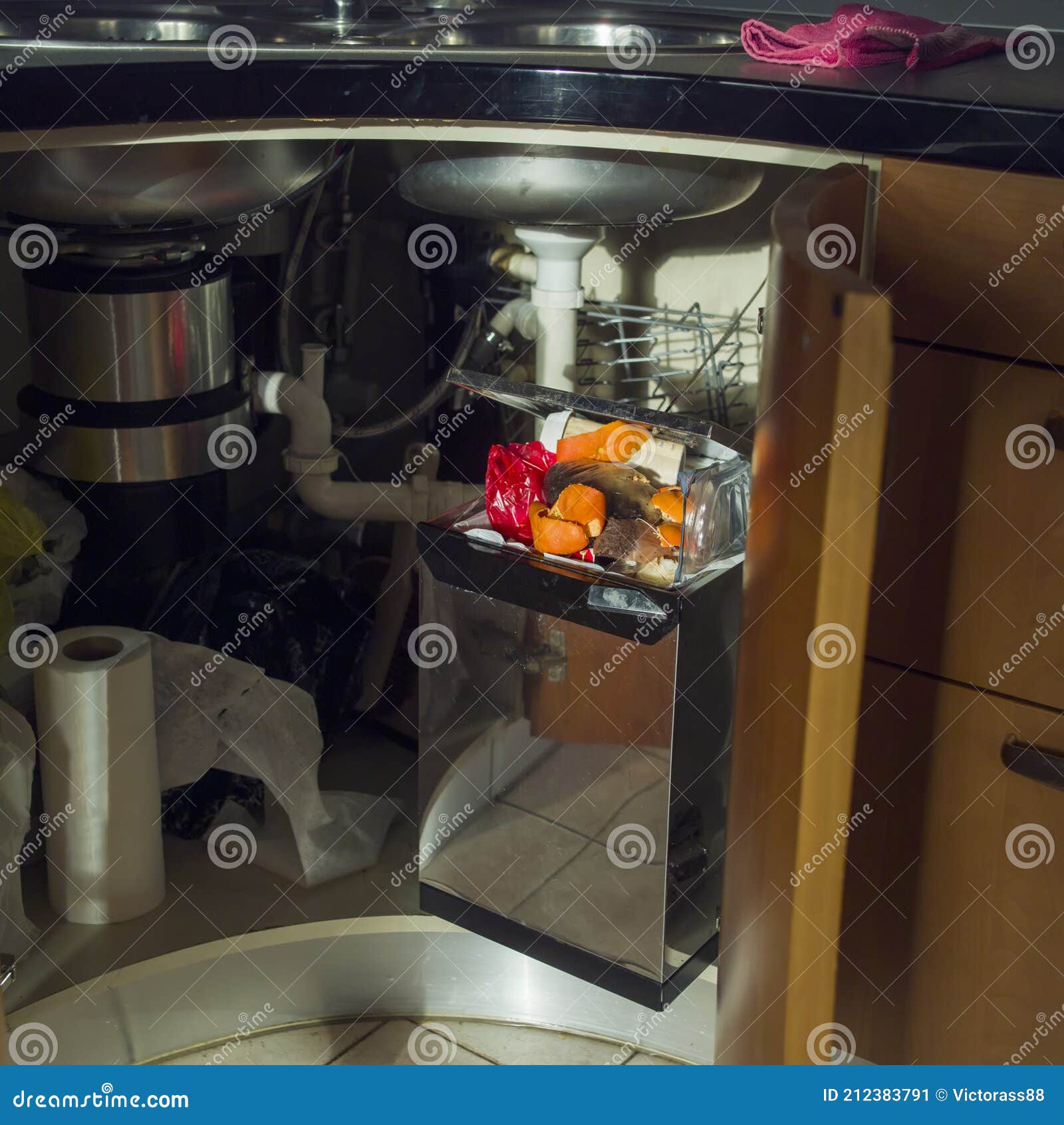 Full rubbish bin stock image. Image of full, food, household - 212383791