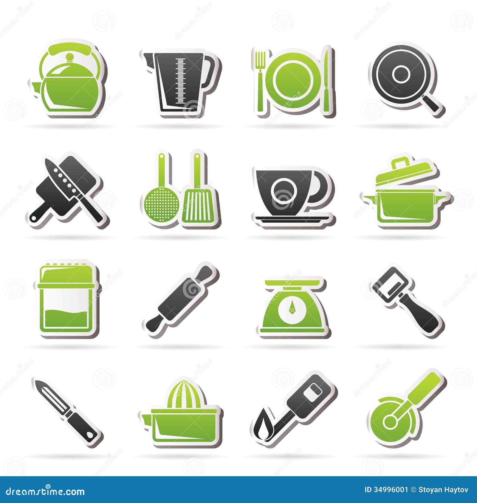 Kitchen Gadgets and Equipment Icons Stock Vector - Illustration of ...