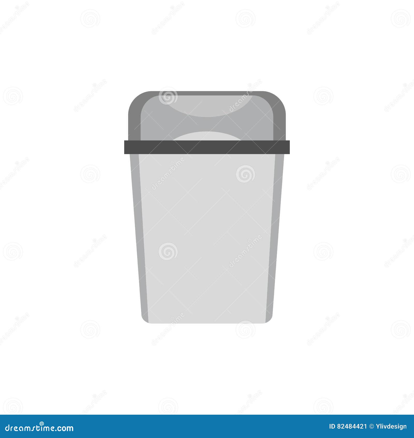 Kitchen Garbage Can Icon, Flat Style Stock Vector - Illustration of ...