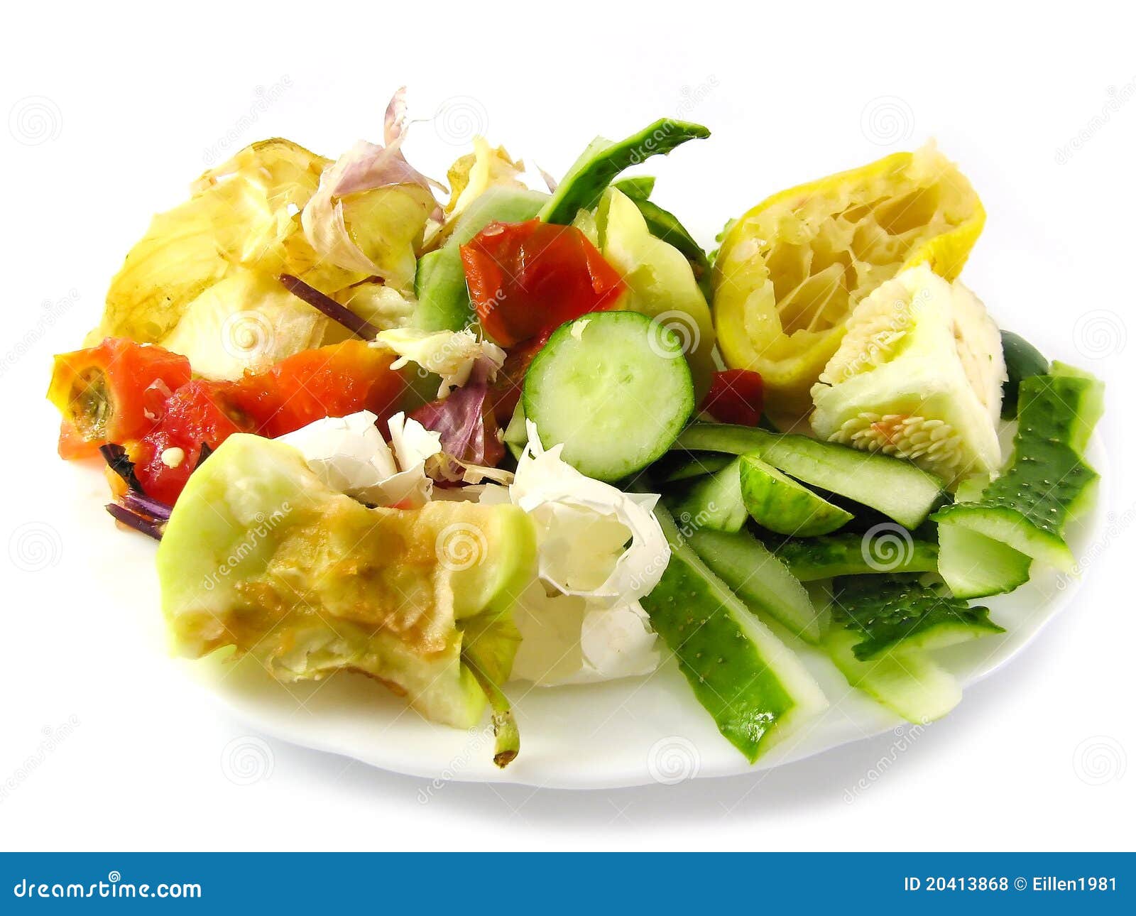 Kitchen Garbage on a White Background Stock Photo - Image of background ...