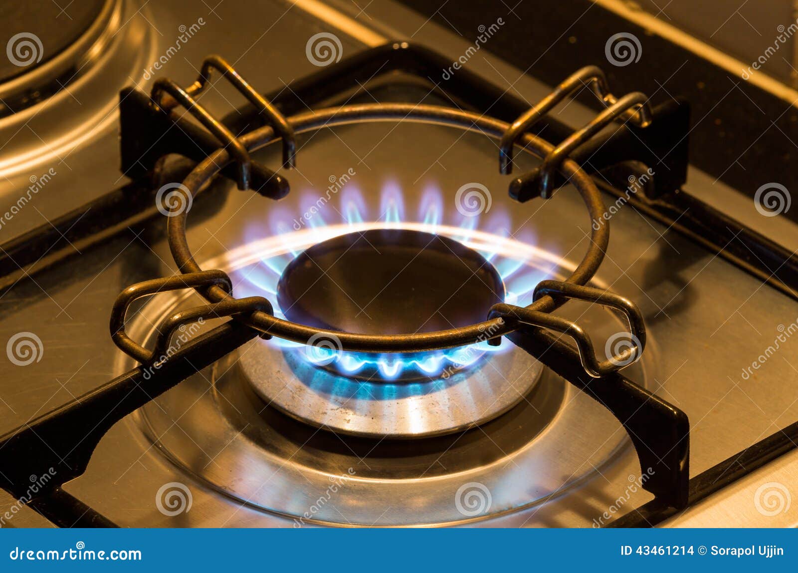 Kitchen gas burner stock photo. Image of fossil, flammable - 43461214