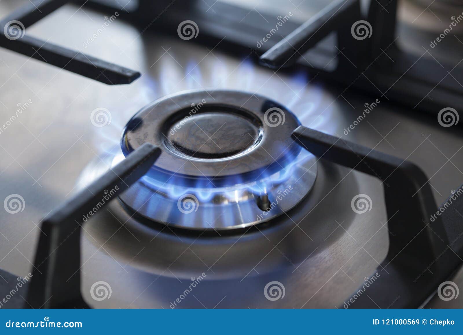 Kitchen Gas Cooker with Burning Fire Propane Gas Stock Image - Image of ...