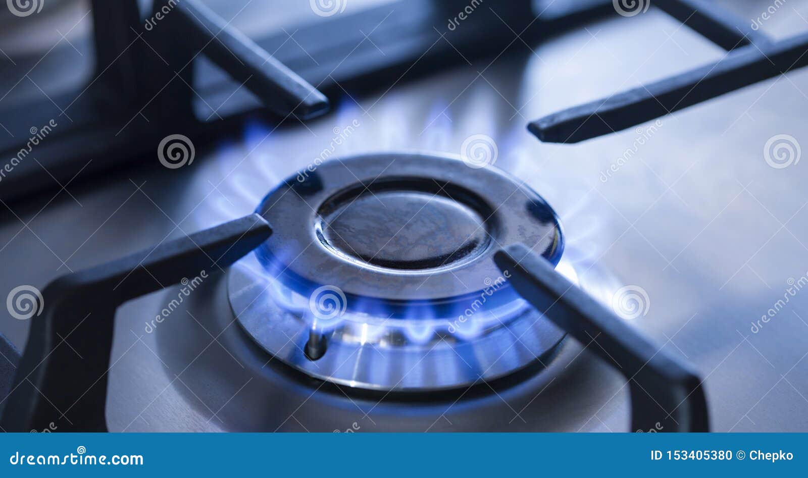 Kitchen Gas Cooker with Burning Fire Propane Gas Stock Photo - Image of ...
