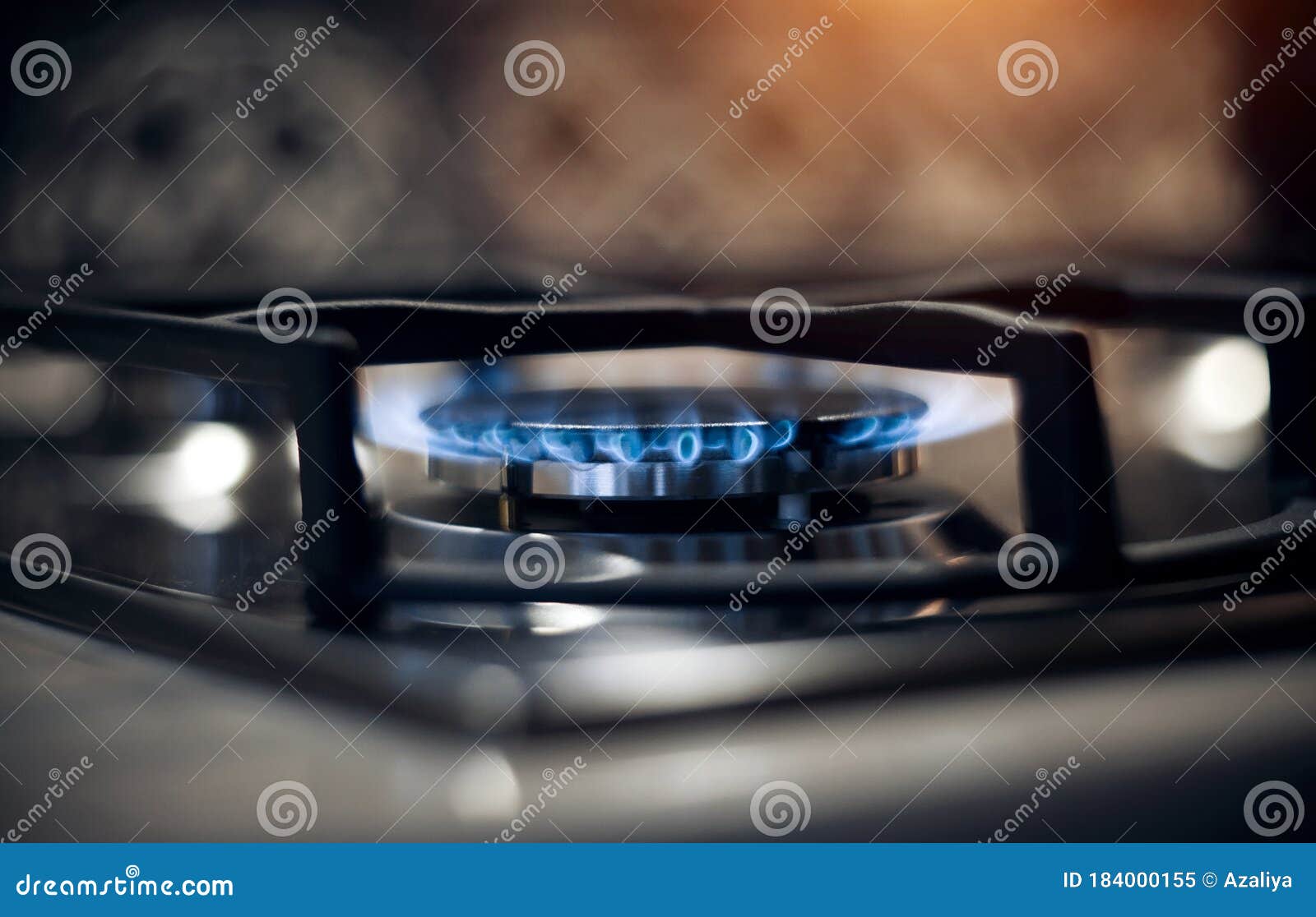 Kitchen Gas Cooker with Burning Fire Propane Gas Stock Image - Image of ...
