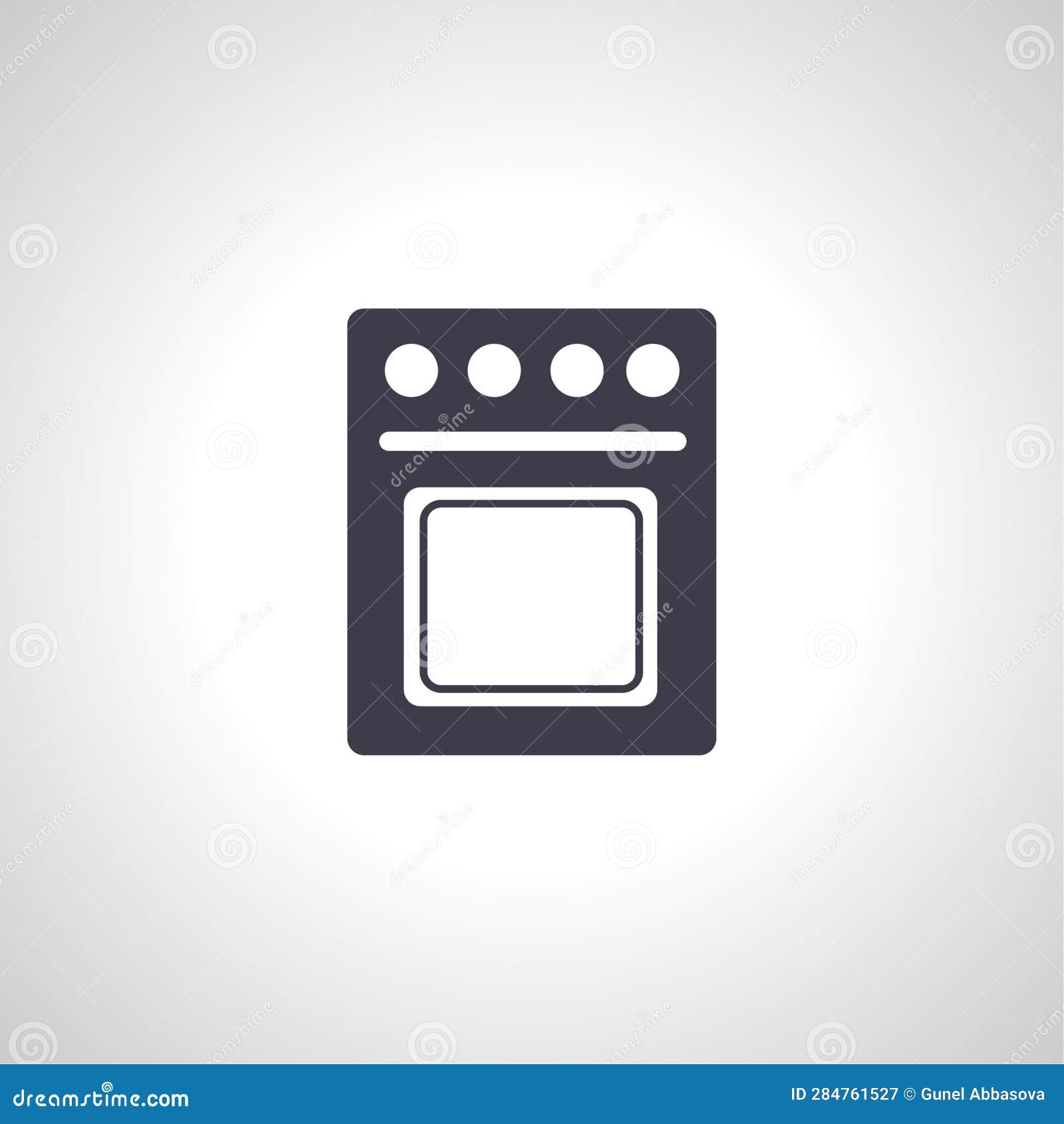 Kitchen Gas Stove Cooker Icon. Stock Illustration - Illustration of ...