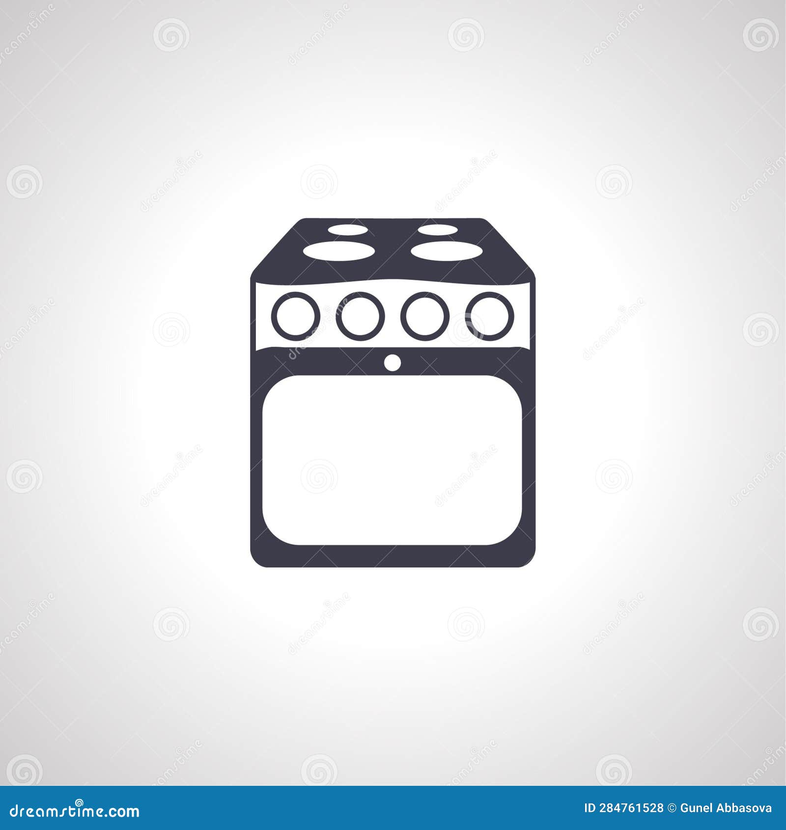 Kitchen Gas Stove Cooker Icon. Stock Vector - Illustration of thin ...