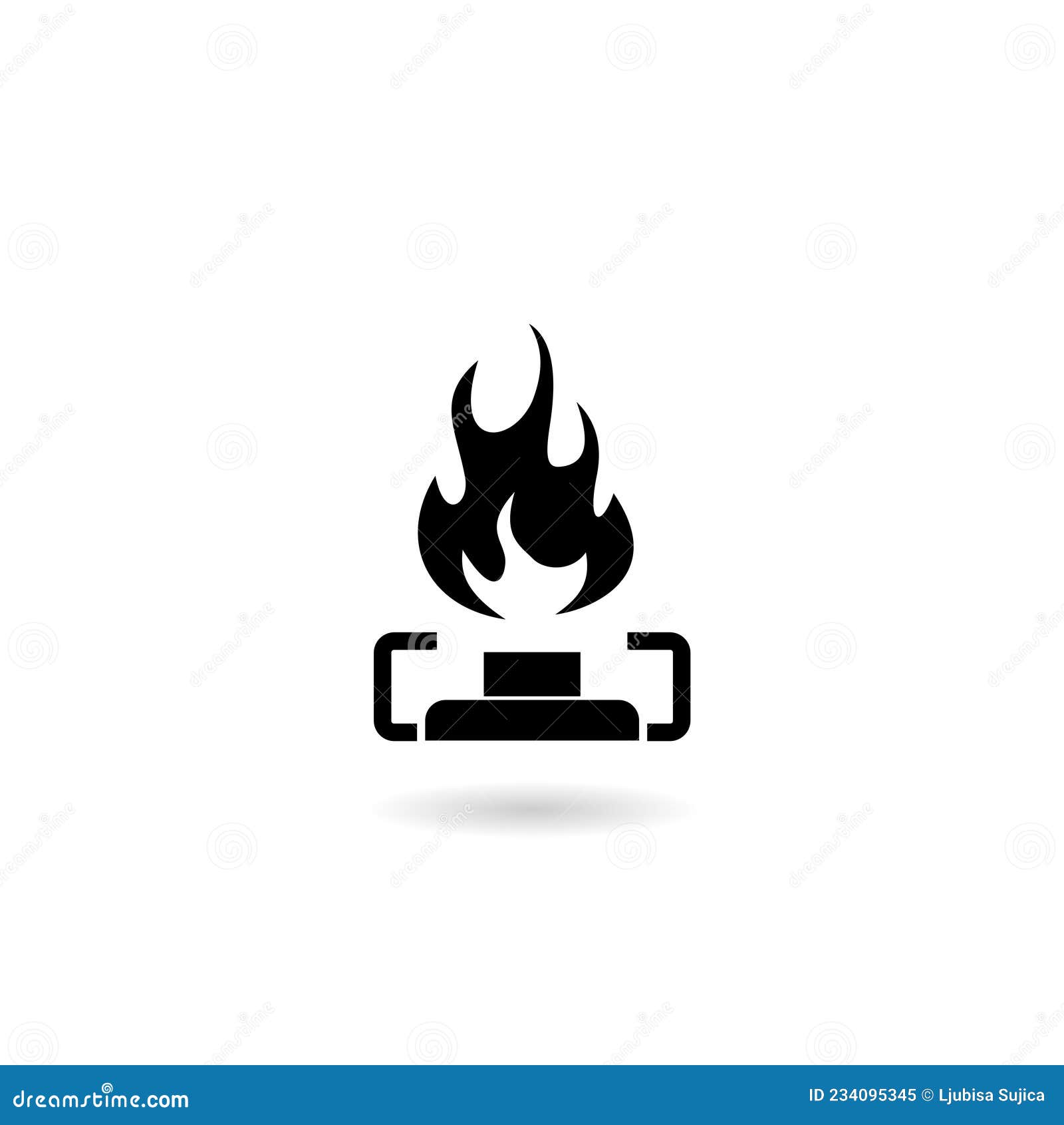 Kitchen Gas Stove Icon with Shadow Stock Vector - Illustration of ...