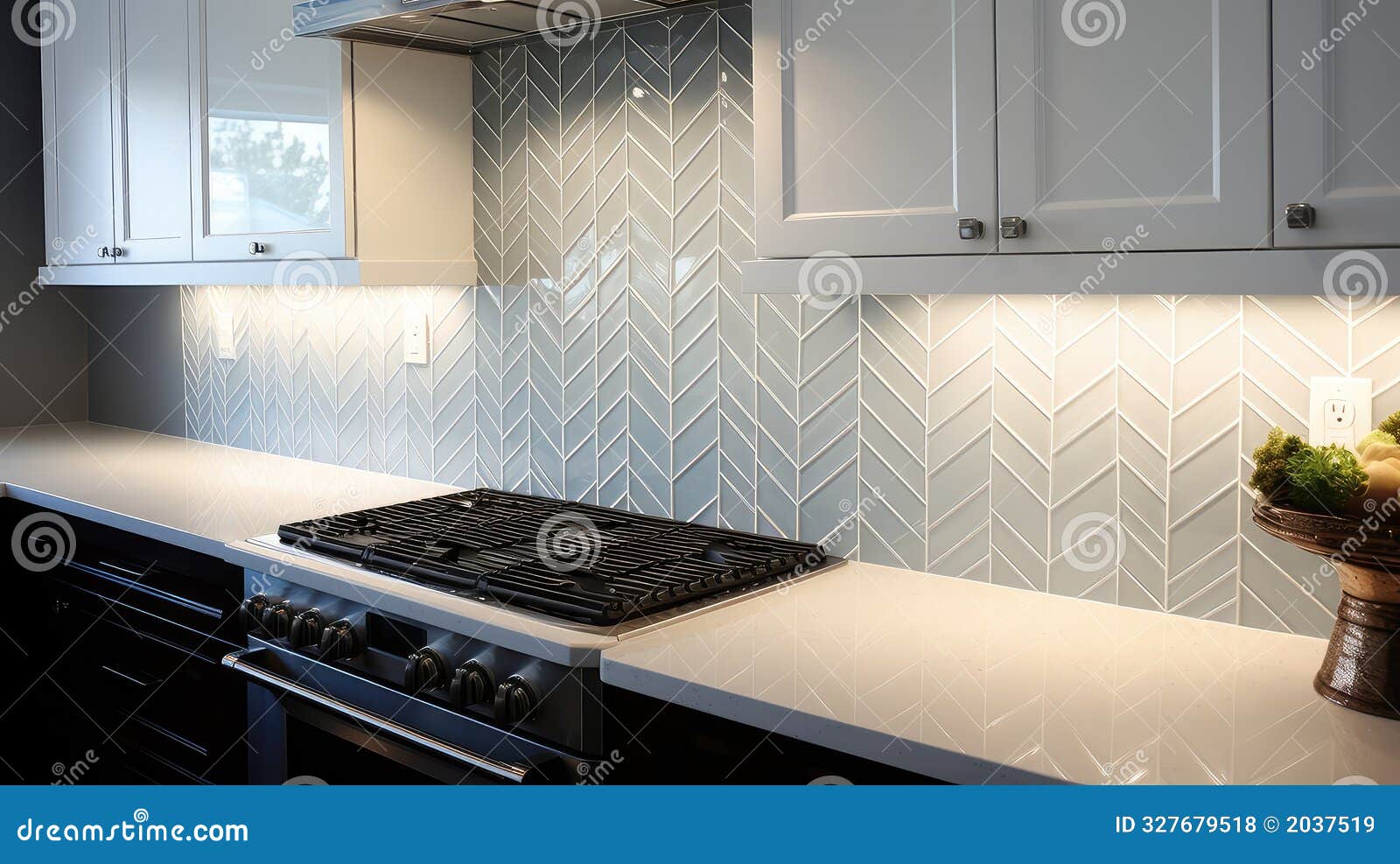 Kitchen glass backsplash stock illustration. Illustration of ...