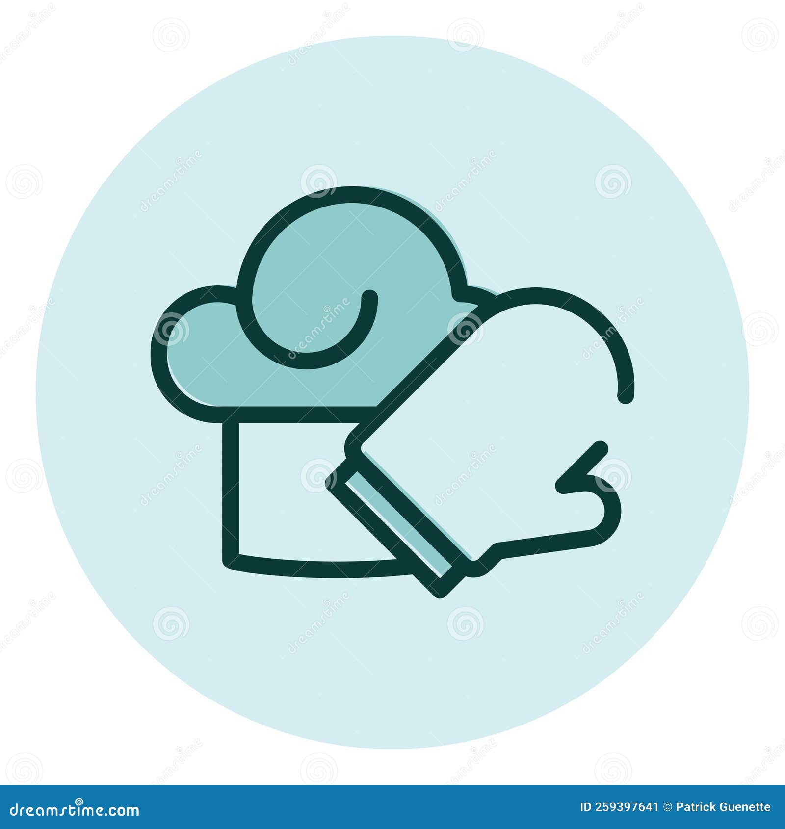 Kitchen hat, icon stock vector. Illustration of black - 259397641