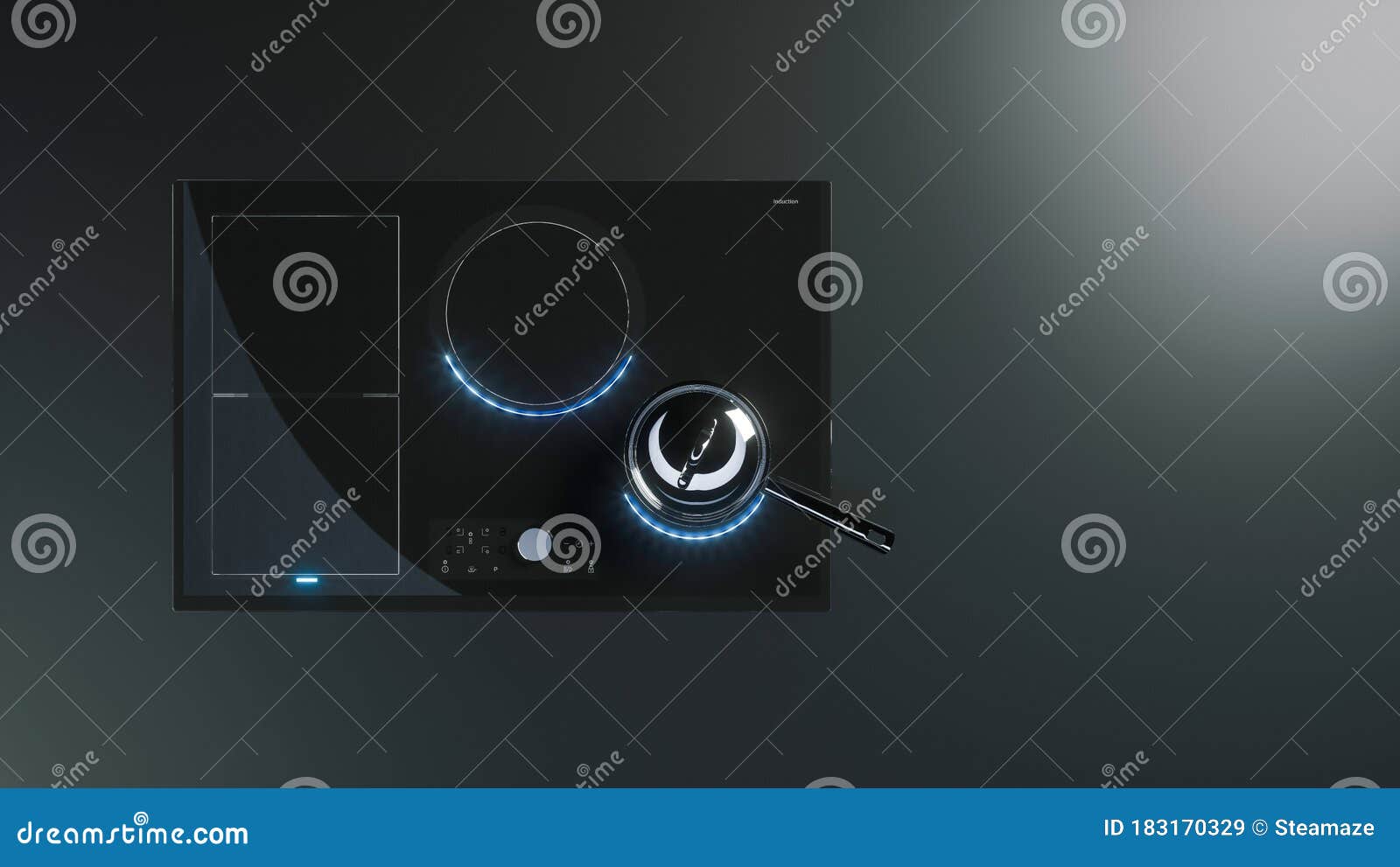 Kitchen hob, top view stock illustration. Illustration of design ...