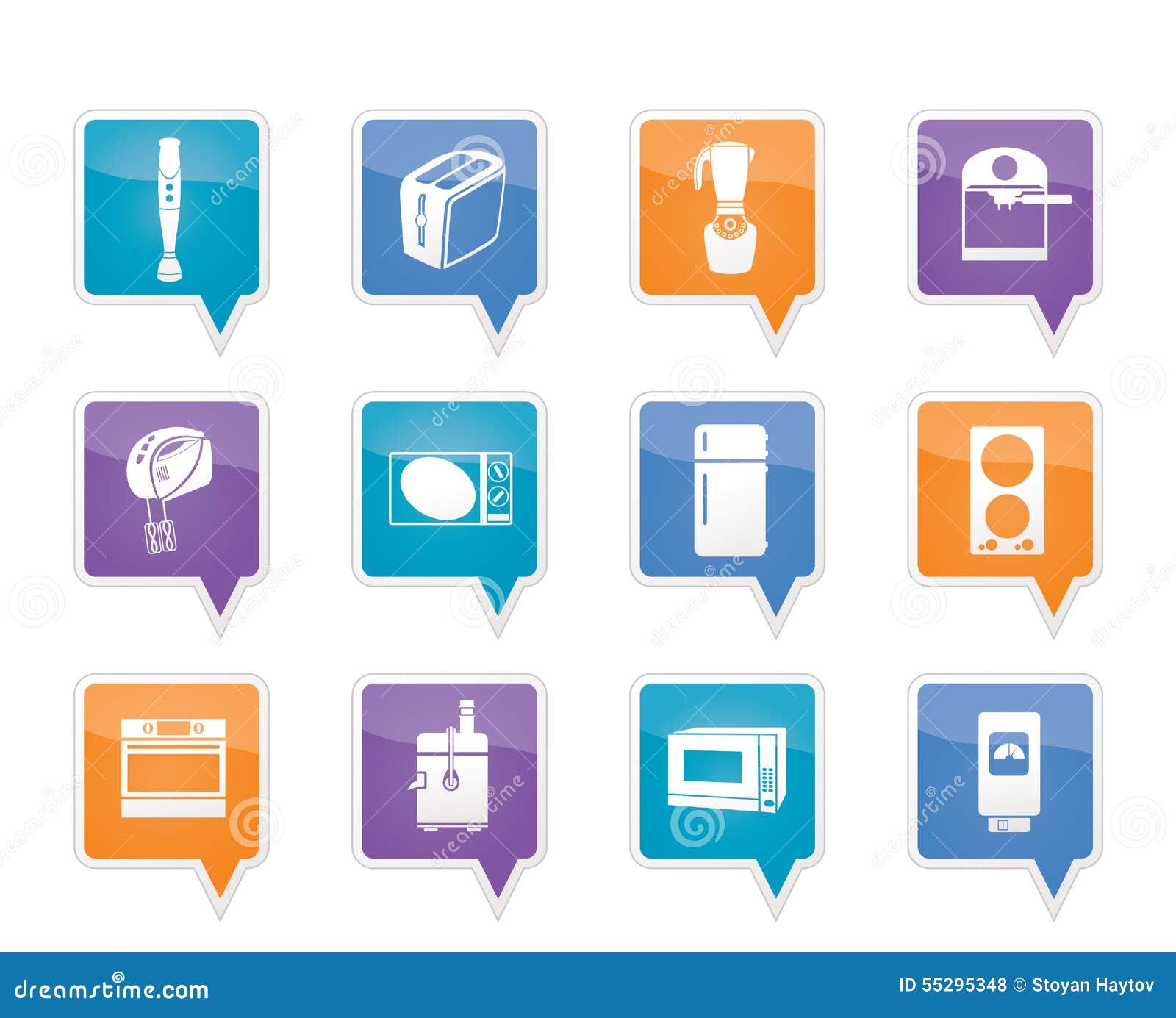 Kitchen and Home Equipment Icons Stock Vector - Illustration of menu ...