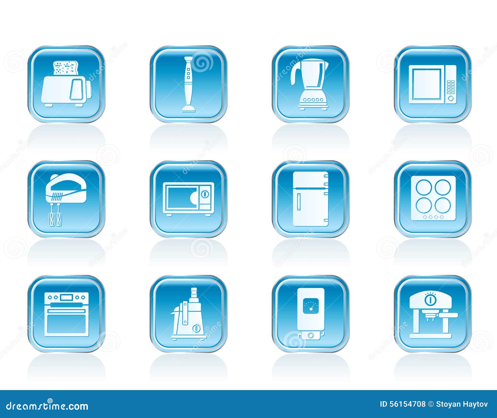 Kitchen and Home Equipment Icons Stock Vector - Illustration of house ...
