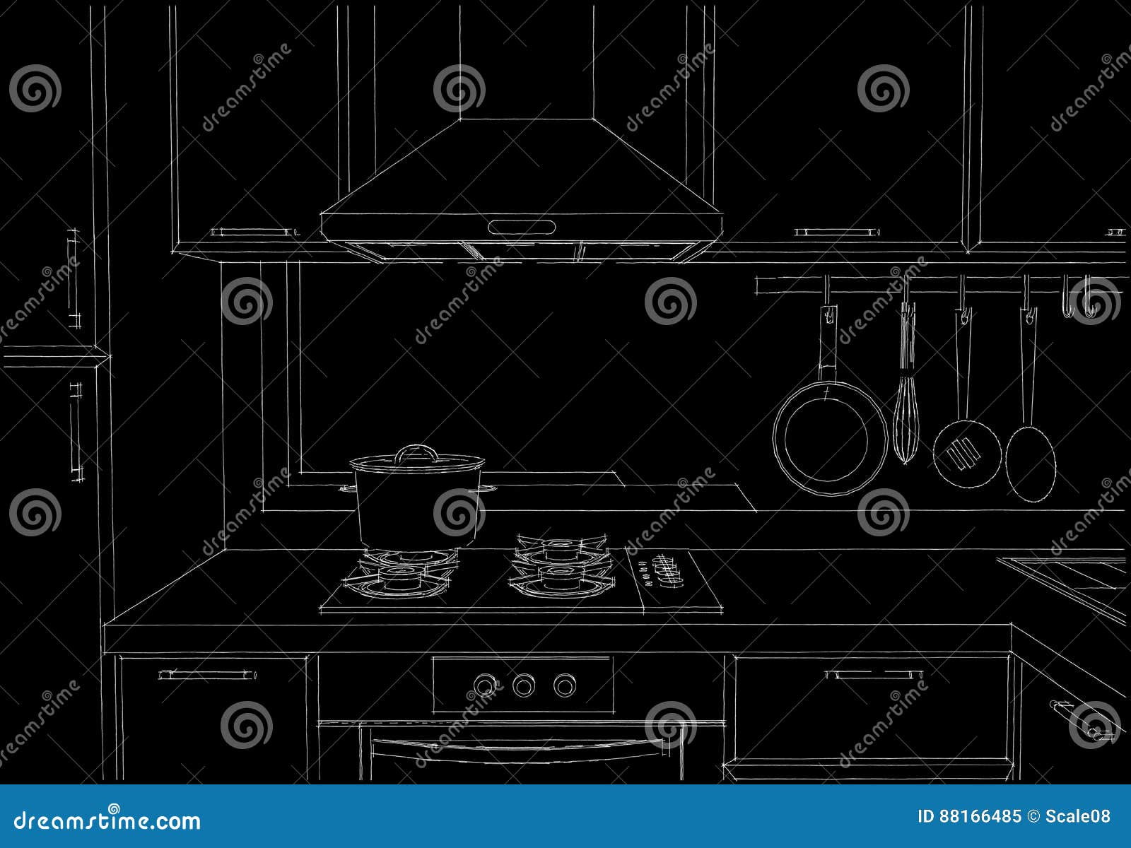 Kitchen Hood Line Icon. Exhaust Hood Vector Illustration Isolated On ...