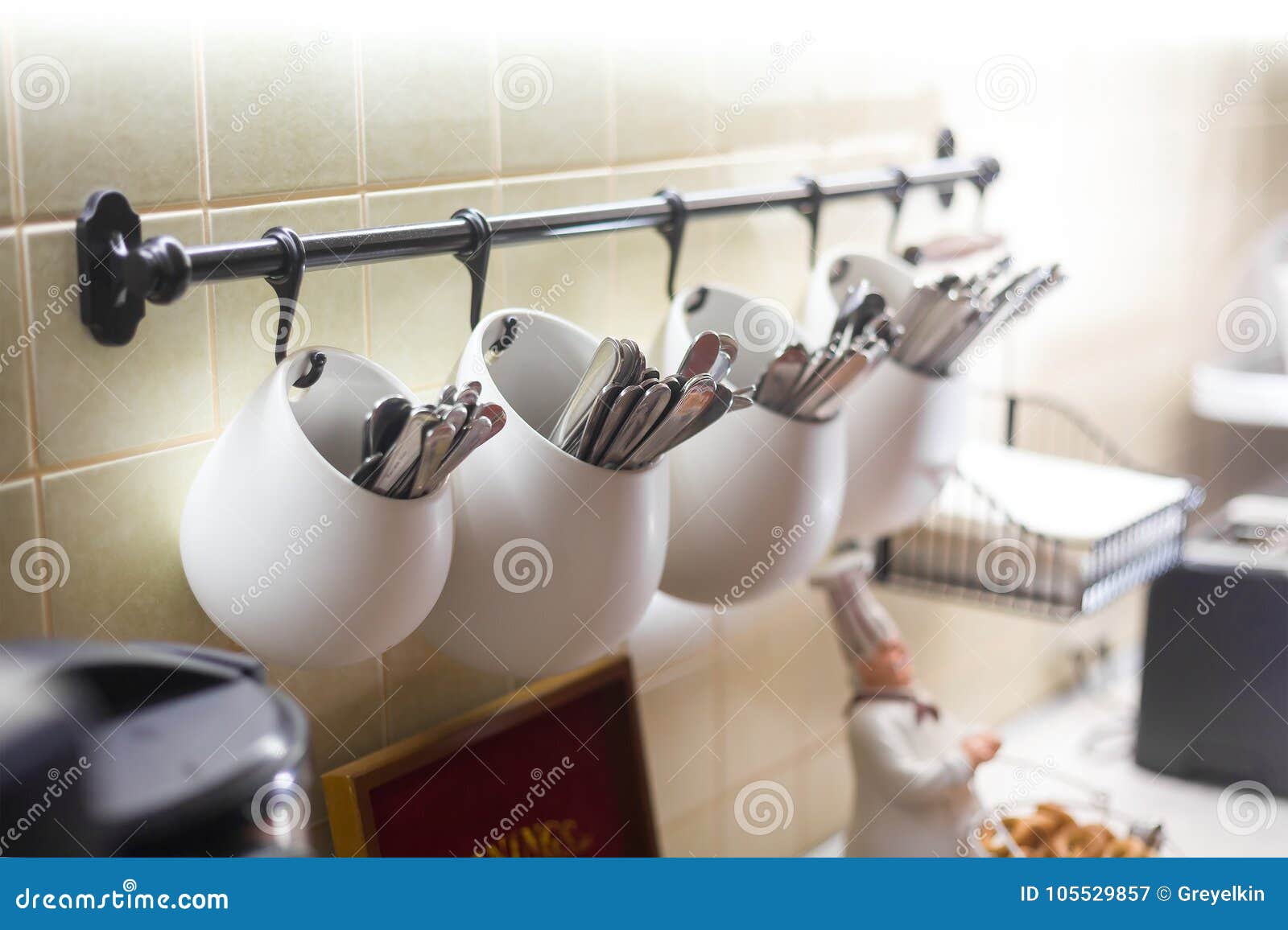 A kitchen hooks stock image. Image of shiny, white, cooking - 105529857