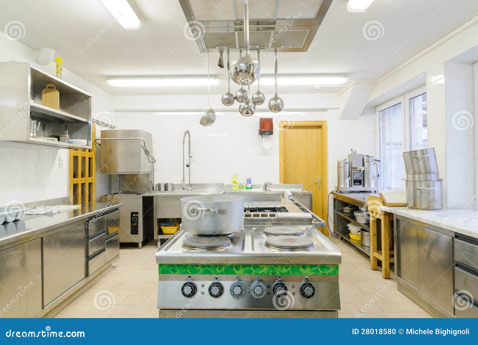 Kitchen in a Hotel or Restaurant Stock Photo - Image of working ...